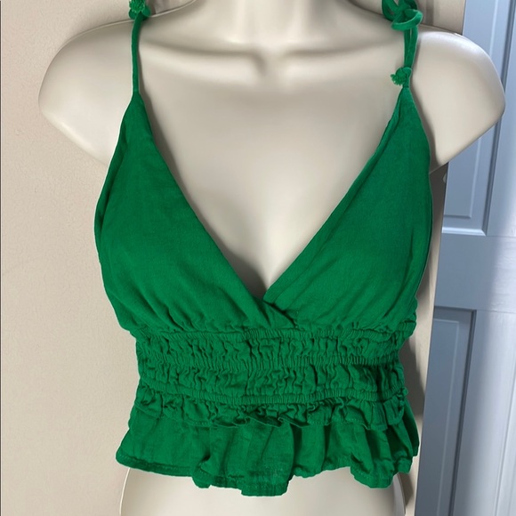 Sim & Sam | Tops | Sim Sam Linen Blend Green Tank Top | Poshmark